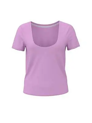 Pink Scoop Neck Tops