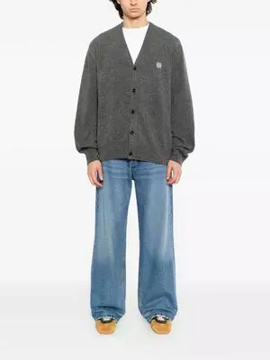 Loewe Logo-embroidered Cardigan - Grey