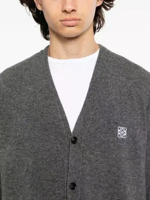 Loewe Logo-embroidered Cardigan - Grey