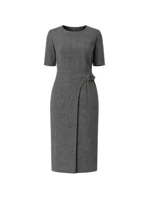 BOSS Plaid Pattern Midi Dress
