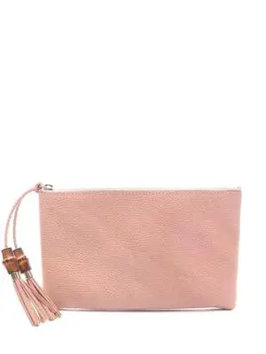 Gucci Calfskin Bamboo Clutch Bag - Pink