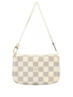 LOUIS VUITTON Damier Azur Mini Pochette Accessoires - White