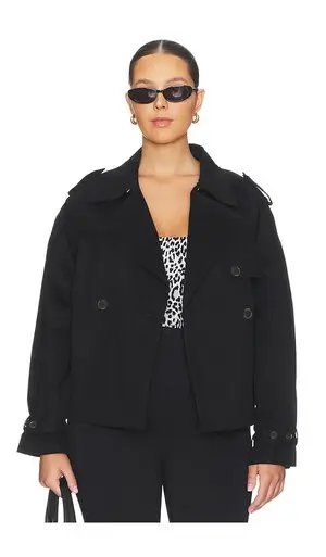 Good American Cropped Trench Jacket