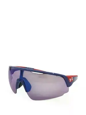 Under Armour Mirrored Geometric-frame Sunglasses - Blue