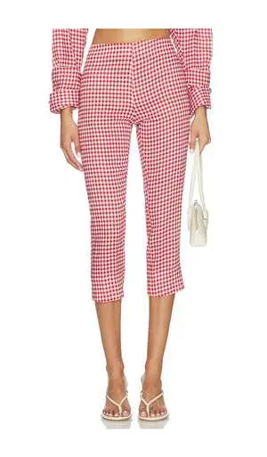 AEXAE Linen Capri Pant - Red