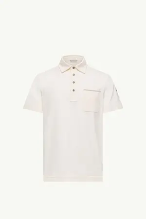 Moncler Cotton Piquet Polo Shirt - White