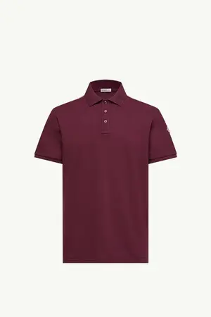 Moncler Tricolor-trimmed Cotton Piquet Polo Shirt - Red