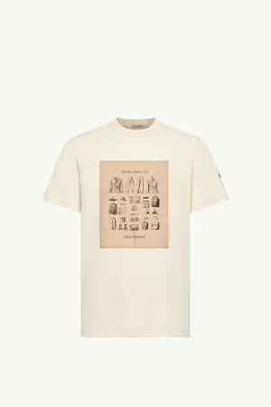 Moncler Safari Wardrobe Print Cotton T-shirt - White