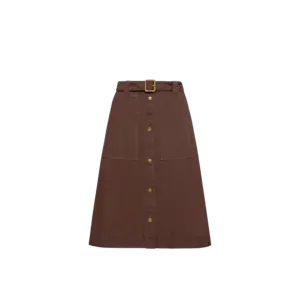 Moncler Belted Knee-length Cotton Skirt