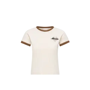Moncler Heart Logo Cotton T-shirt - Beige