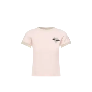 Moncler Heart Logo Cotton T-shirt - Pink