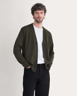 Everlane Ultrafine Merino Wool V-neck Cardigan - Heather Beech