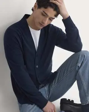 Everlane Ultrafine Merino Wool V-neck Cardigan - Navy