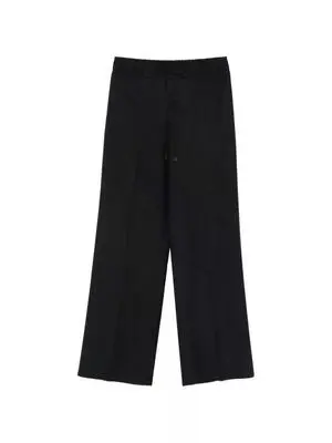 BERWICH Wool Wide Leg Trousers - Black