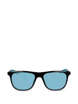 Nike Flo M Logo-detail Rectangle Sunglasses - Black