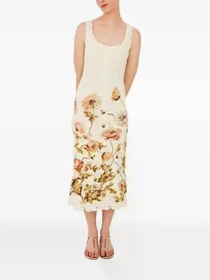 Cara Cara Orel Floral-print Midi Dress - Neutrals