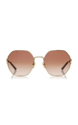 Gucci Round-frame Metal Sunglasses - Gold