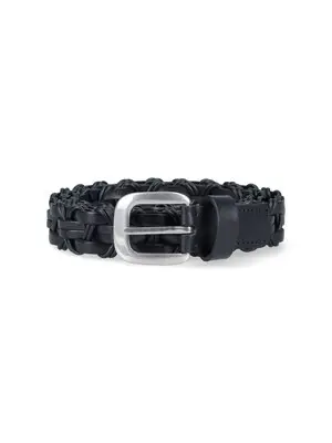 THE ROW Braided Leather Belt - Black