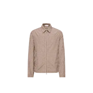 Moncler Vichy Cotton Blend Zip-up Shirt - Multicolour