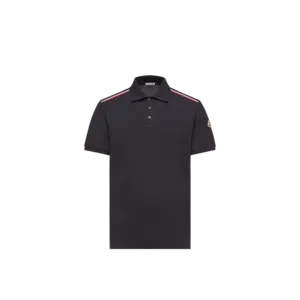 Moncler Tricolor-trimmed Cotton Piquet Polo Shirt - Blue