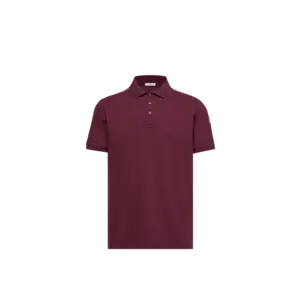 Moncler Moncler Tricolor-trimmed Cotton Piquet Polo Shirt Red