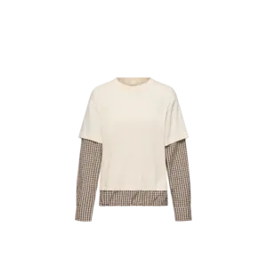 Moncler Layered-effect Vichy T-shirt - Beige
