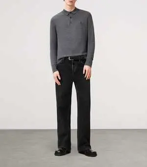 ALLSAINTS Merino Wool Mode Polo Shirt