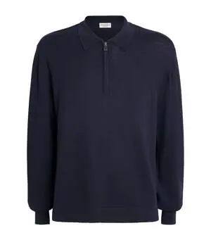 Officine Générale Wool Quarter-zip Polo Sweater