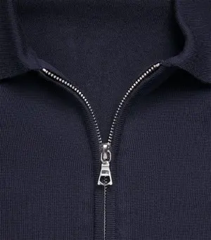 Officine Générale Wool Quarter-zip Polo Sweater