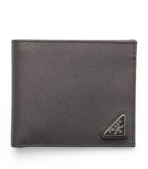 Prada Saffiano Leather Bifold Wallet - Grey