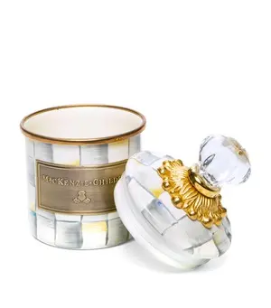 MACKENZIE-CHILDS Mini Sterling Check Canister - Silver