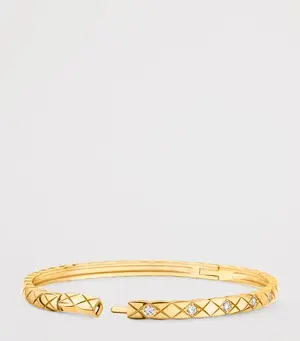 Chanel 18k Gold Diamond Coco Crush Bangle