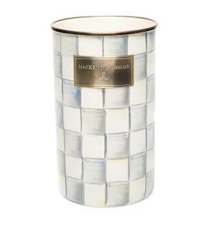 MACKENZIE-CHILDS Sterling Check Utensil Holder - Silver