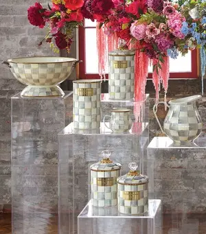MACKENZIE-CHILDS Sterling Check Utensil Holder