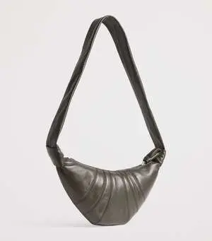 LEMAIRE Small Nappa Leather Croissant Bag - Green