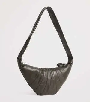 LEMAIRE Medium Nappa Leather Croissant Bag - Green
