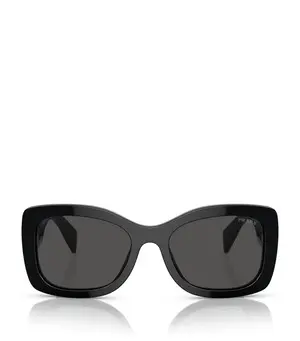 Prada Acetate Geometric Sunglasses - Black