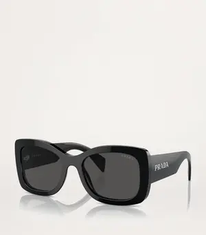 Prada Acetate Geometric Sunglasses - Black