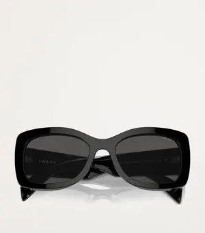 Prada Acetate Geometric Sunglasses - Black