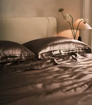Gingerlily Silk Mocha King Fitted Sheet - Brown
