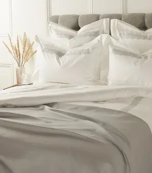 Frette Basketweave Super King Flat Sheet Set - Grey