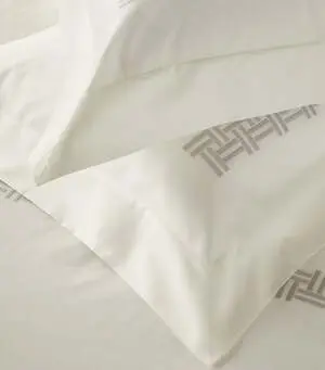 Frette Basketweave Super King Flat Sheet Set - Grey