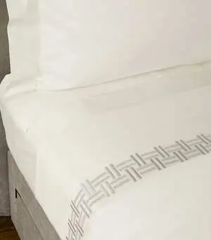 Frette Basketweave Super King Flat Sheet Set - Grey