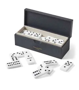 ASPINAL OF LONDON Leather Dominoes Set