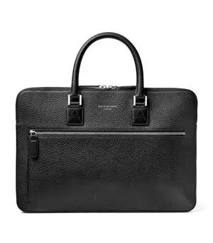 ASPINAL OF LONDON Leather Connaught Briefcase - Black