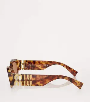 Miu Miu Acetate Oval Mu11ws Sunglasses - Brown