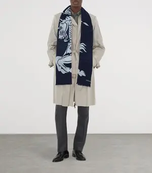 Burberry Wool Wide Ekd Scarf