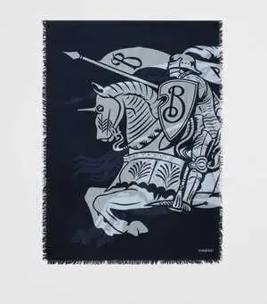 Burberry Wool Wide Ekd Scarf