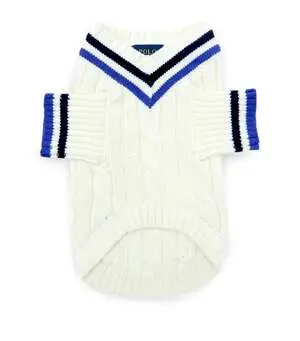 Ralph Lauren Cotton Cricket Dog Sweater - Neutral