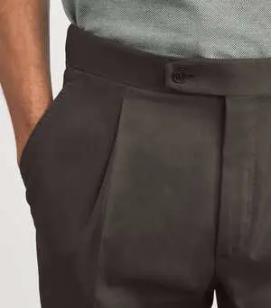 Brioni Cotton Pleated Trousers